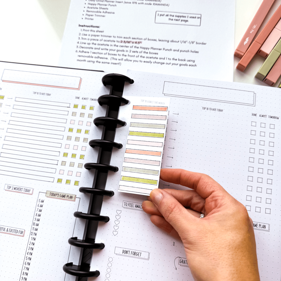 FREE Printable Insert for Daily Grind Planner